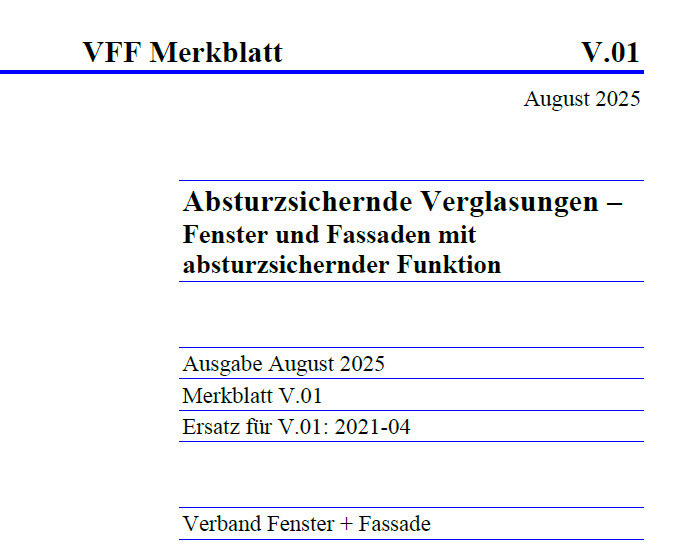 Neue DIN 18008-4 macht VFF-Merkblatt-Update erforderlich