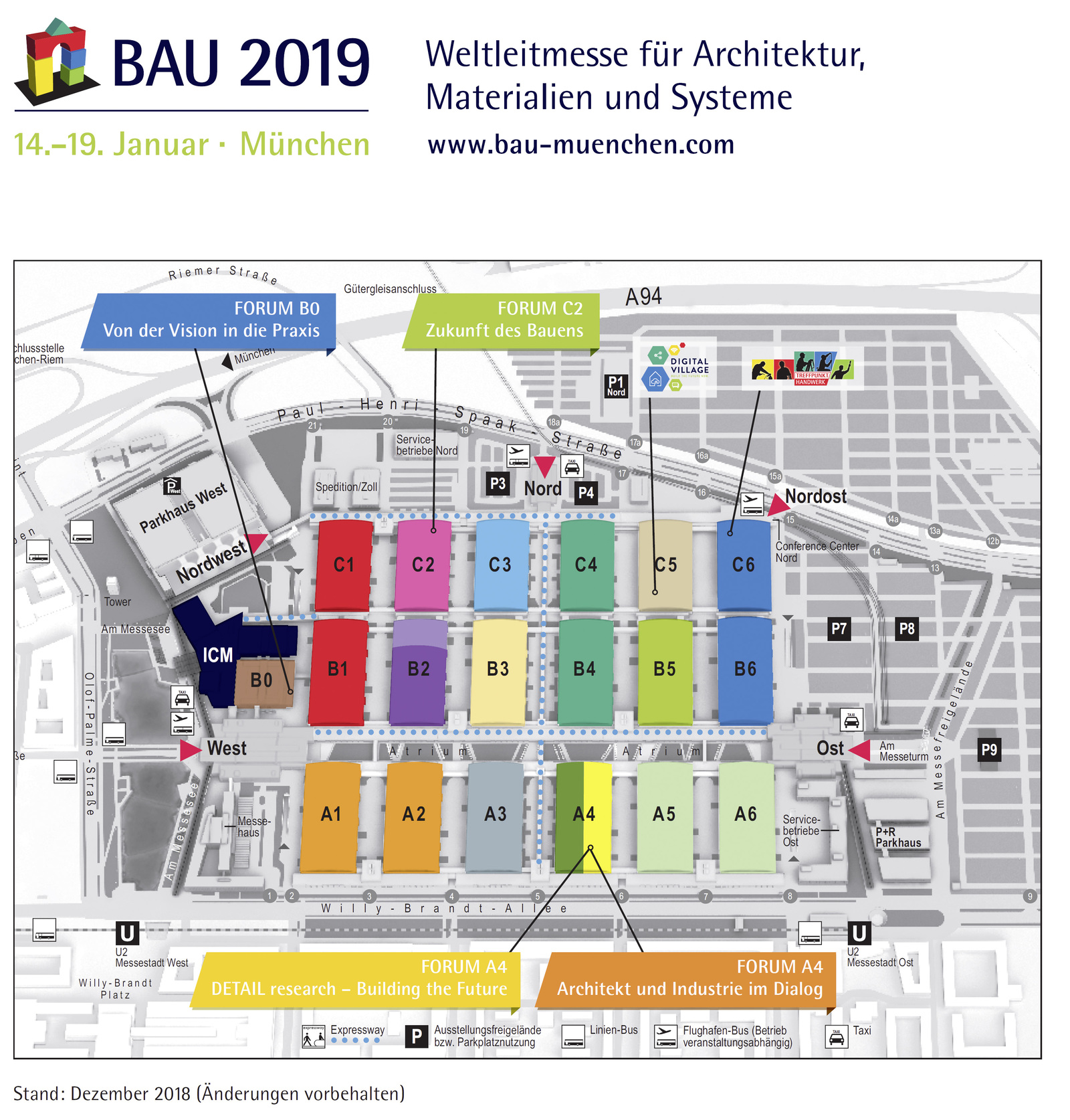 BAU 2019 - Ausstellungsgelände in München: So finden Sie sich zurecht!