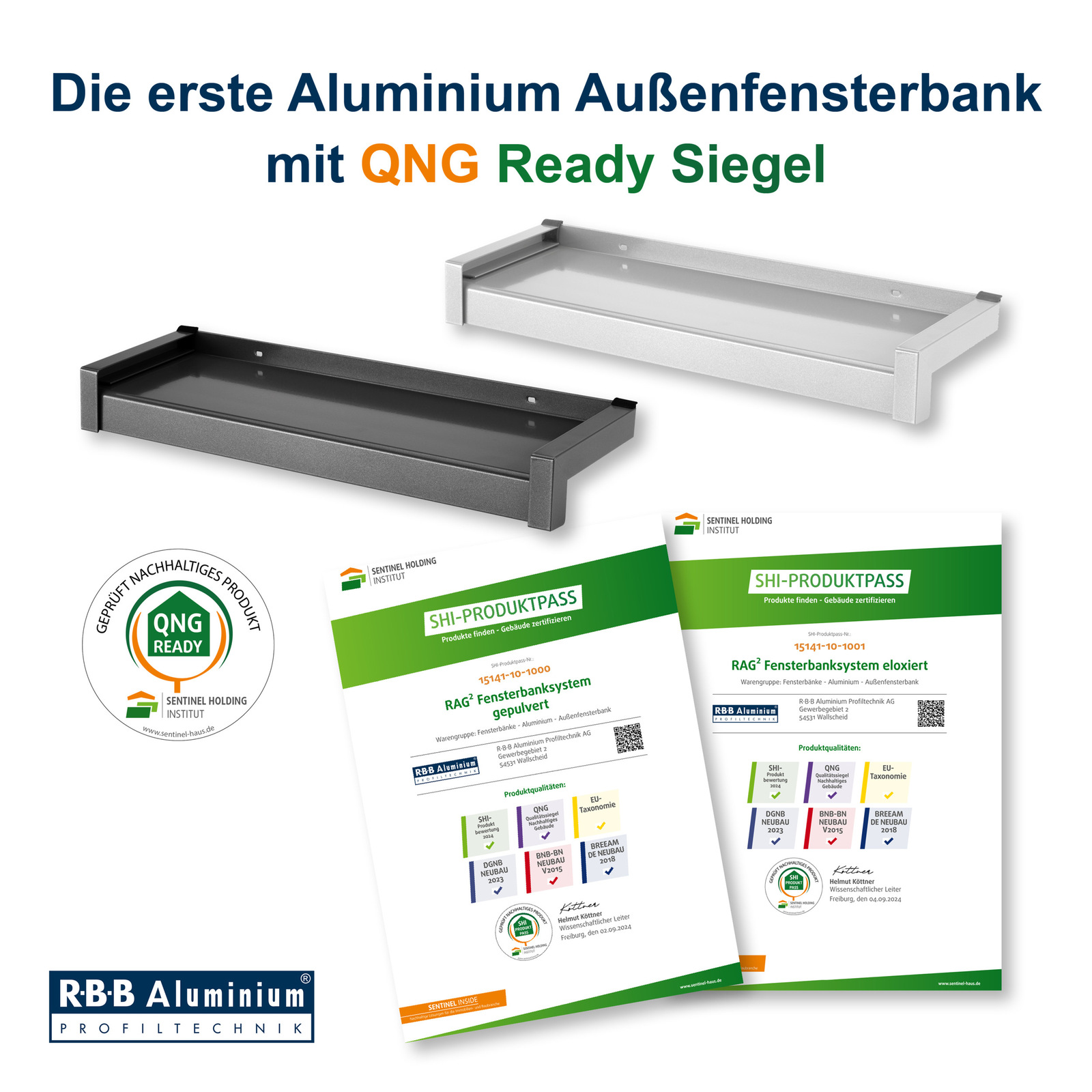 RBB Aluminium erhält als Erster QNG-Zertifikat für Fensterbanksystem
